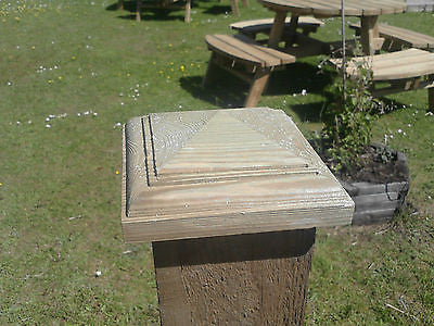 Temple post cap for 4" fence posts decking tops – Gwyn Jones