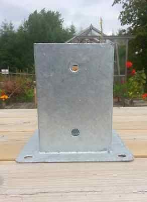 101 mm bolt down fence post support galvanised for 100 x 100mm post 4 ...